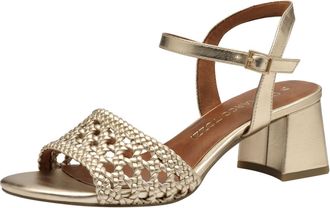 Marco Tozzi Damen Sandalen mit Absatz Elegant mit Lochmuster, Gold (Gold), 38 EU