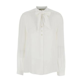 Tory Burch Wei&szlig;e Bluse mit Pussybow-Kragen aus Viskose - - Blouses & Shirts - Damen - Wei&szlig; - 2XS