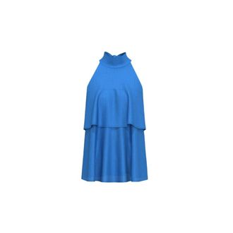 Marella Femme, Tops, Bleu, Taille: 34 FR Haut Fluide en Jean Bleu avec