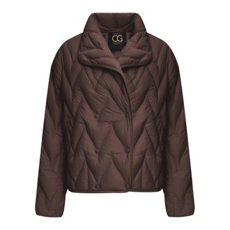 Cesare Gaspari Femme, Vestes, Brun, Taille: 38 FR Doudoune courte matelass&eacute;e &agrave; chevrons