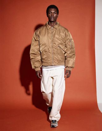 Asos bomber oversize couleur camel-Marron