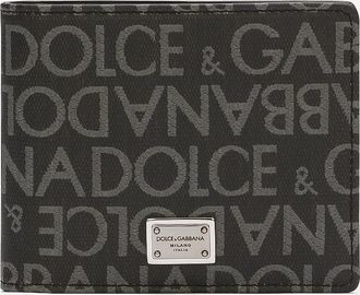 Dolce & Gabbana Bifold-geldbörse Aus Beschichtetem Jacquard - Mann Geldbörsen Und Kleinlederwaren Mehrfarbig Stoff Onesize