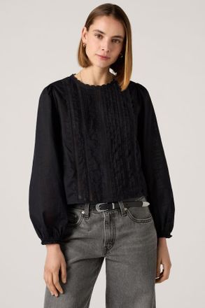 Levi's Han Langarmbluse mit Perlenstickerei - Damen - Schwarz / Schwarz