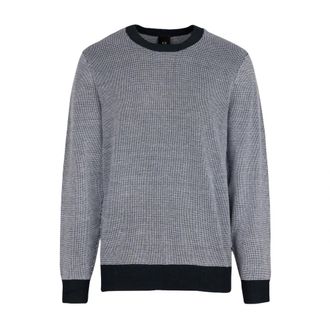A|X Armani Exchange Boucl&eacute; Pullover mit dynamischen Details - - Knitwear - Herren - Blau - XL