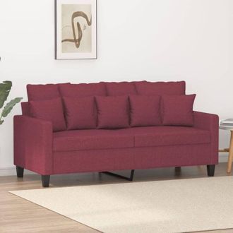 vidaXL 2-Sitzer-Sofa Weinrot 140 cm Stoff vidaXL