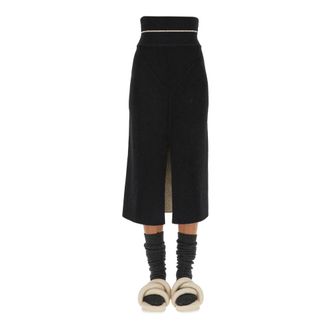 Moncler Femme, Jupes, Noir, Taille: 42 FR 1952 Collection 2 Midi Skirt