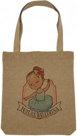 Fabulous Sac Shopping Tote Bag Aspect Lin - Future Ballerina Dance Sport - Sac de Courses Toile Epaisse 360g Beige Naturel Cabas Port&eacute; Epaule Solide Imprim&eacute; en