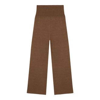 Cortana Leinen- und Seidenhose in Zimtfarbe - - Trousers - Damen - Beige - M