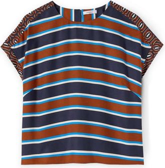 Motivi Femme, Blouses et Chemises, Multicolore, Taille: 40 FR Blouse Kimono &agrave; Rayures