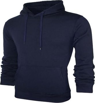 Generic Sweat &agrave; capuche en polaire pour homme | Chandail en molleton de couleur unie | V&ecirc;tements de sport d&eacute;contract&eacute;s avec poche | Sweat &agrave; capuche &agrave; cordon d