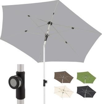Doppler Sonnenschirm für den Garten SL-AZ Push Up 220 cm Hellgrau I knickbarer Gartenschirm mit UV-Schutz 80+ aus Aluminium I regenabweisendes Polyester-Schir