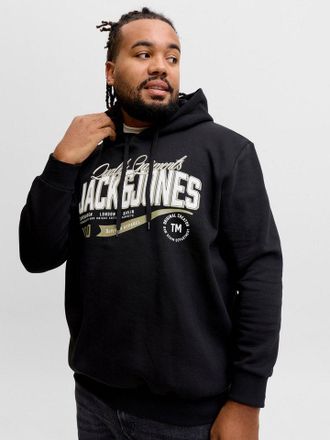 Jack & Jones Plus Size Kapuzensweatshirt JJELOGO SWEAT HOOD 2 COL AW26 SN PLS Baumwollmischung, normal geschnitten