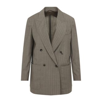 Max Mara Acciaio Pinstripe Blazer - - Jackets - Damen - Grau - S