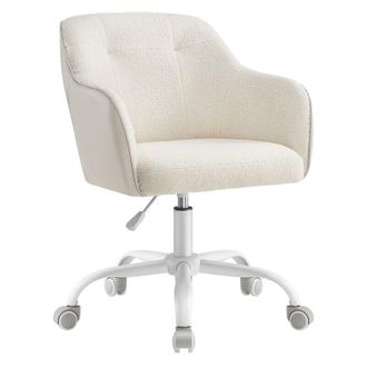 Songmics Songmics - Chaise de Bureau, Fauteuil Ergonomique, Si&egrave;ge Pivotant, R&eacute;glable en Hauteur, Capacit&eacute; 110 kg, Cadre en Acier, Tissu Peluche Respirant et