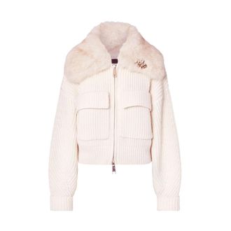 Liu Jo Strickjacke mit Kunstpelzkragen - - Jackets - Damen - Wei&szlig; - S