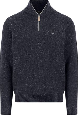 Fynch-Hatton Troyer aus Wollmix mit Melange-Effekt Navy/XXL
