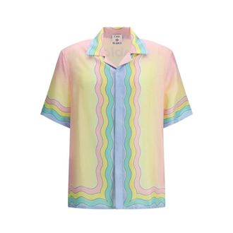 Casablanca Homme, Chemises, Multicolore, Taille: S Chemise en soie &agrave; motifs avec design