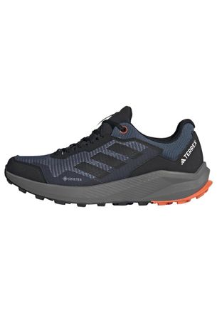 adidas Herren Terrex Trail Rider Gore-TEX Trail Running Shoes, Steel/Core Black/Impact Orange, 43 1/3 EU