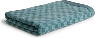 Möve Monochrome Check Velours Duschtuch 67 x 140 cm aus 80% Baumwolle/ 20% Viskose aus Bambus-Zellstoff, Malachite