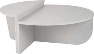 Hanah Home Stylish Grey Coffee Table Set (2 Pieces), 100% Melamine Coated Particle Board, 18 mm Thick | Large: 90x60x30 cm, Small: 85x30x35 cm | Modern Design fo