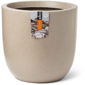 Capi Jardini&egrave;re en poly&eacute;thyl&egrave;ne recycl&eacute; beige terrazzo 25L - R&eacute;sistante aux UV et gel - Dimensions 35 x 34 cm pour int&eacute;rieur et ext&eacute;rieur - Capi