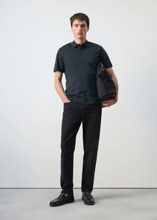 Mango Polo maille fine 100 % coton bleu marine - Homme - XXL - MANGO MAN