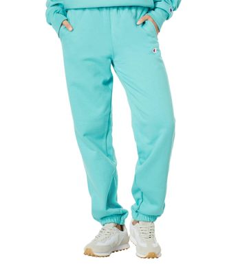Champion Damen, Reverse Weave, Fleece-Jogger, Boyfriend-Jogginghose, 76,2 cm Trainingshose, Aquarelle Blue Light C Logo, S