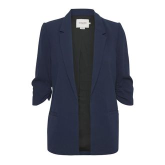Soaked In Luxury Marineblazer mit &frac34; &Auml;rmeln - - Jackets - Damen - Blau - XS