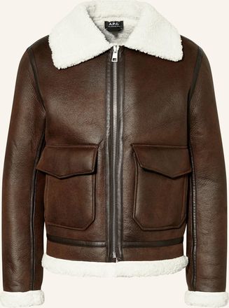 A.P.C. Jacke In Lederoptik braun
