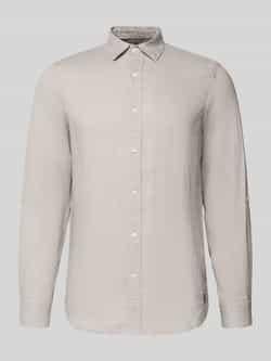 Scotch & Soda Slim Fit Leinenhemd mit Kentkragen