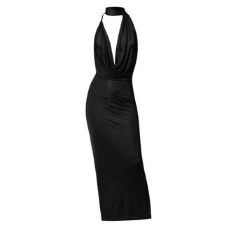 Amazu&igrave;n Amazuin, Femme, Robes, Noir, Taille: 36 FR Robe drap&eacute;e dos nu