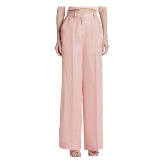 Simona Corsellini Femme, Pantalons, Rose, Taille: 40 FR Pantalons palazzo en organza semi-transparents