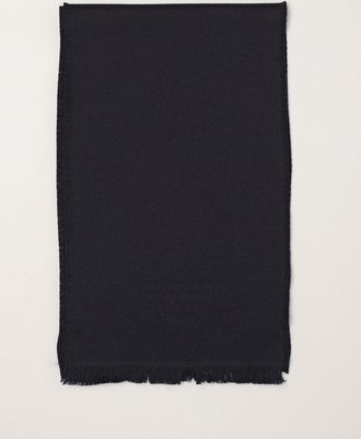 Emporio Armani Strickschal aus reiner Wolle mit gerippten Kanten