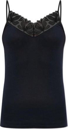 Hanro Femme, Sous-vêtements, Noir, Taille: 36 FR Camisole à Broderies Florales