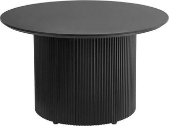 Beliani Table Basse Moderne Base en M&eacute;tal &oslash; 50 cm Plateau en MDF Noir Leona