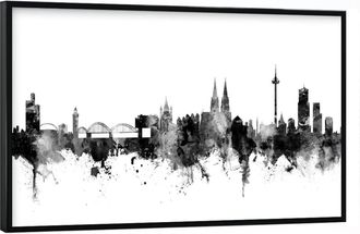 artboxONE Poster mit schwarzem Rahmen 75x50 cm Köln Städte/Köln Cologne Köln Germany Skyline - Bild cologne