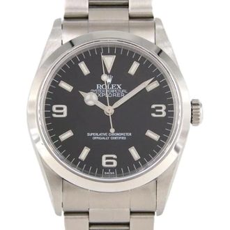 Rolex Pre-owned Explorer I Acier inoxydable Automatique - Femme - Pre-owned - Noir - Taille: ONE Size