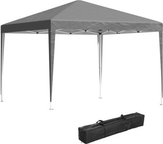 OUTSUNNY Tonnelle pop-up - Outsunny - pliant - anti-UV - avec sac de transport - acier Oxford - 2,95 x 2,95 x 2,55 m - gris