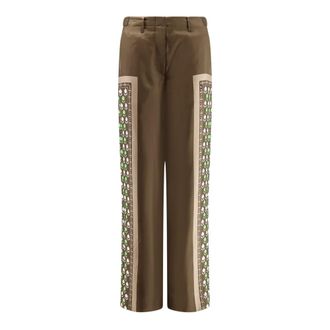 Tory Burch Femme, Pantalons, Brun, Taille: 38 FR Pantalon Satin