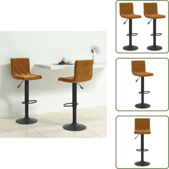 vidaXL Vidaxl - Barhocker 2 Stk. Braun Samt - Barhocker - Barstuhl - Barst&uuml;hle - Hocker Bar