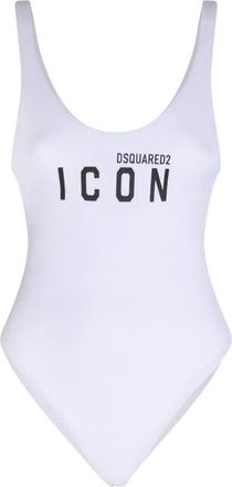Dsquared2 maillot de bain à logo imprimé - Blanc