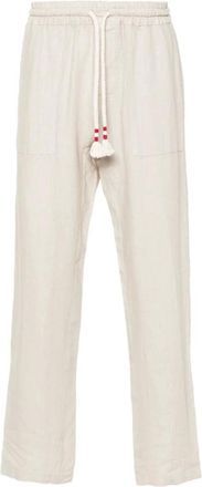 MC2 Saint Barth Homme, Pantalons, Beige, Taille: S Pantalon Droit en Lin