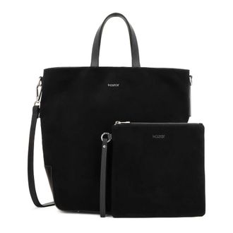 Kazar Ger&auml;umige schwarze Wildlederhandtasche - - Bags - Damen - Schwarzk - ONE SIZE