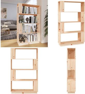 vidaXL B&uuml;cherregal/Raumteiler 80x25x132 cm Massivholz Kiefer - Holzregal - Buche - B&uuml;cherregal - Regal - Raumteiler - Home & Living