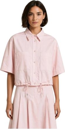 PESERICO Femme, Blouses et Chemises, Rose, Taille: 42 FR Chemise en satin de coton