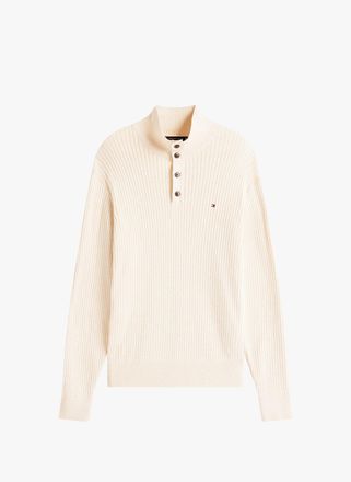 Tommy Hilfiger Pull col boutonn&eacute; en coton et cachemire