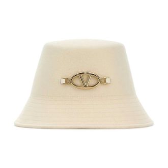 Valentino Garavani Femme, Accessoires, Blanc, Taille: 57 CM Felt Bucket Hat
