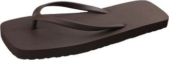 Generic Tongs dété pour femme - Tongs à bout carré - Pantoufles plates avec semelle antidérapante - Chaussures de bain pour piscine - Plage - Confortable - Po