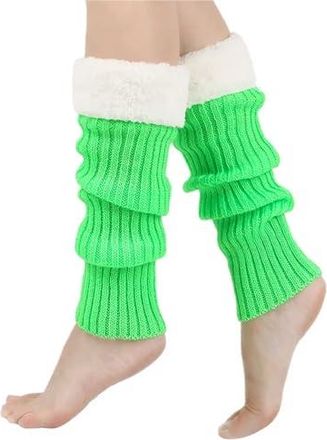 Generic Gu&ecirc;Tres Chaussettes hautes, gu&ecirc;tres, chaussettes thermiques chaudes dhiver for femmes, extensibles, tricot&eacute;es, &eacute;paisses, en laine, avec revers, duvete