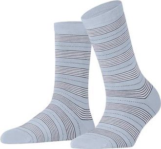 Falke Stripe Uniform W So coton fantaisie 1 paire, Chaussettes Femme, Bleu Light Blue 6594, 35-38